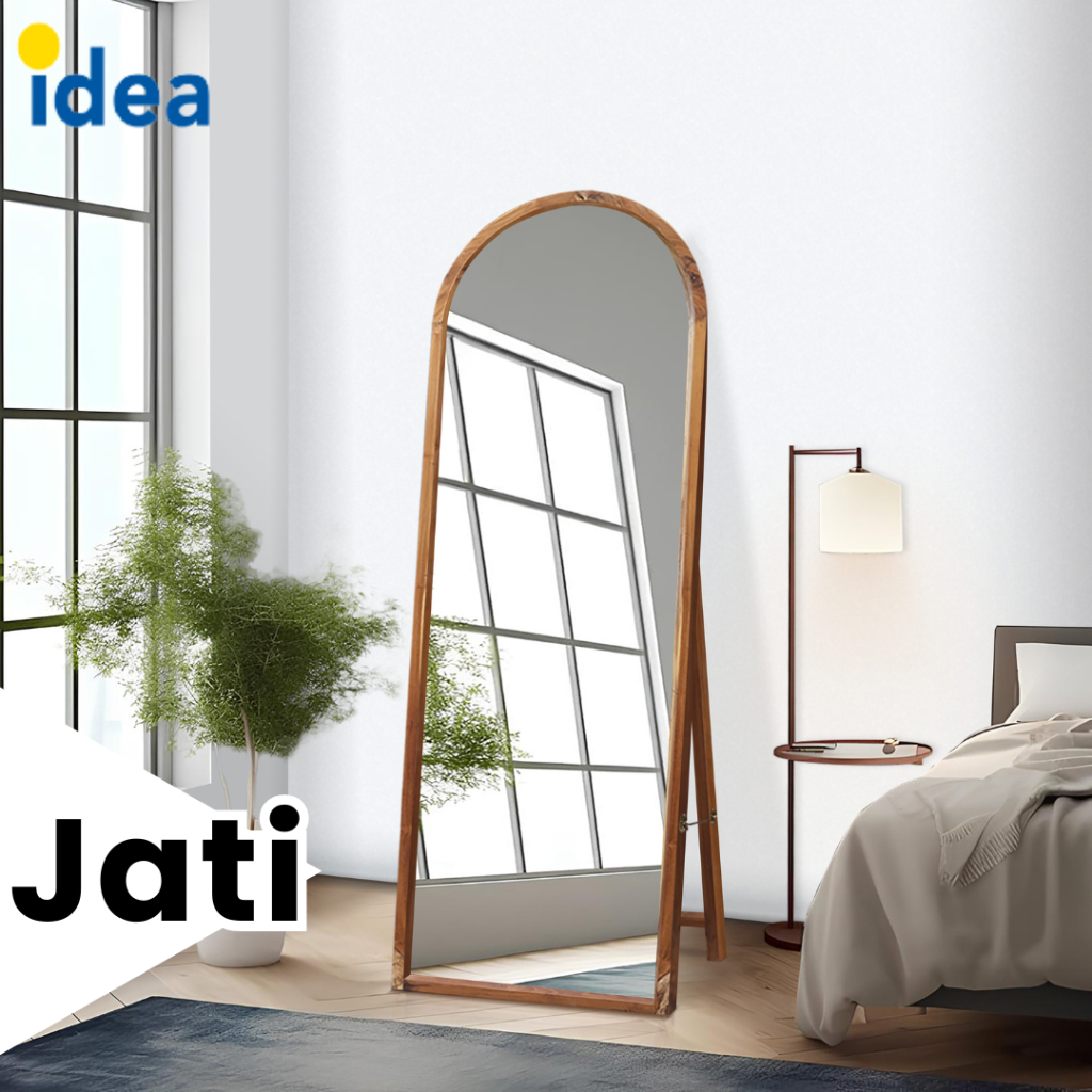 Jual IDEA Standing Mirror Cermin Hias Kaca Tinggi Kayu Solid Jati ...