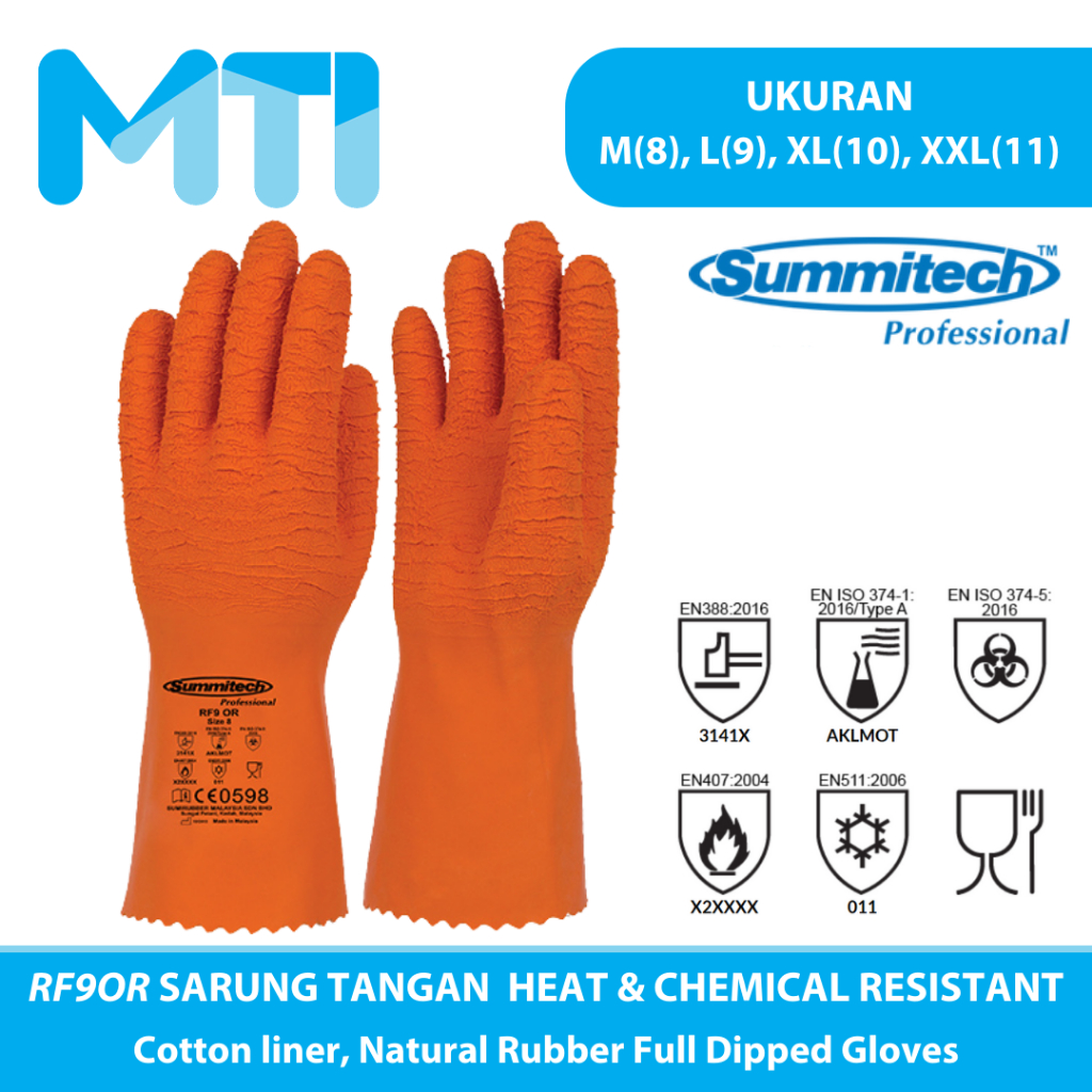 Jual SUMMITECH RF9OR Sarung Tangan Heat & Chemical Resistant Cotton ...