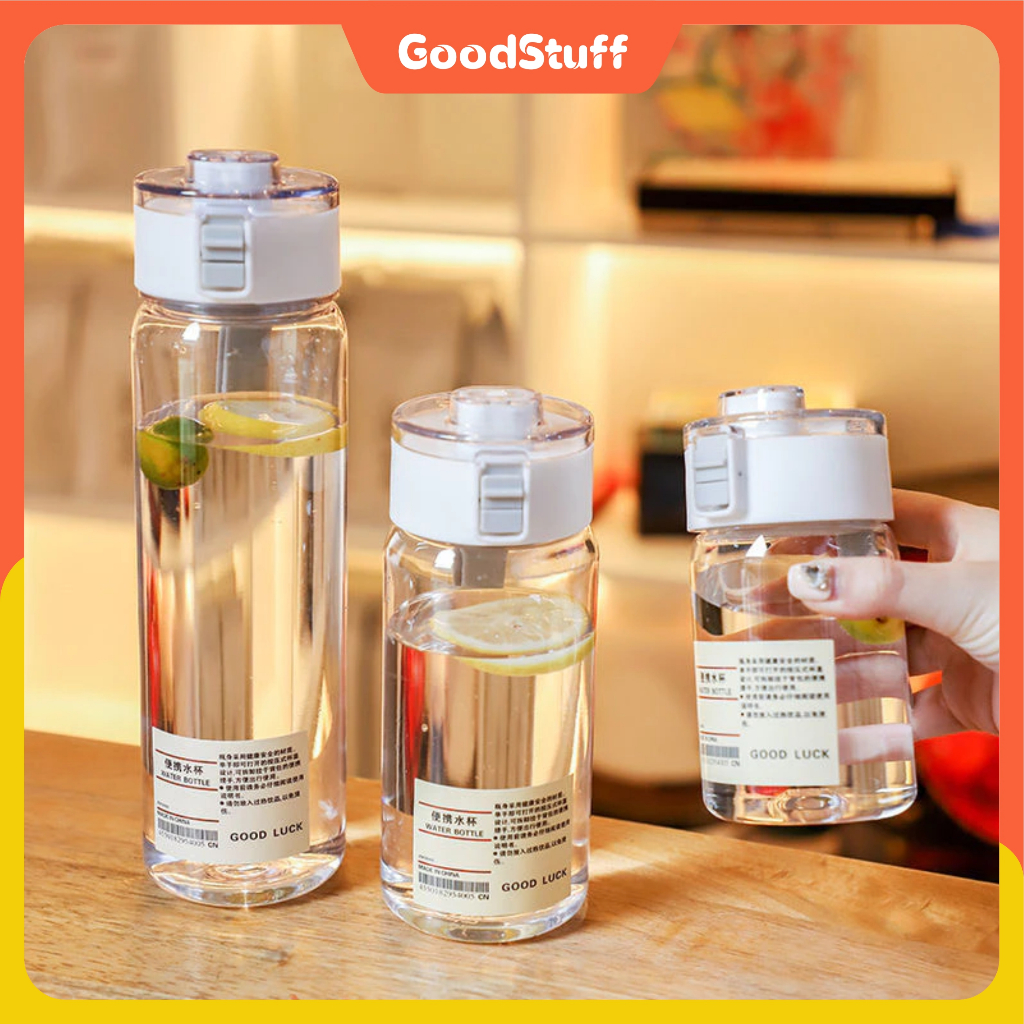 Jual Botol Minum Putih Transparan Aesthetic | Botol Minum estetik Botol ...