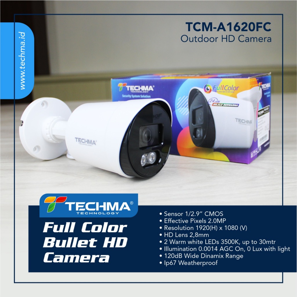 Jual TECHMA CCTV OUTDOOR KAMERA FULL COLOR 2MP-TETAP BERWARNA DALAM ...