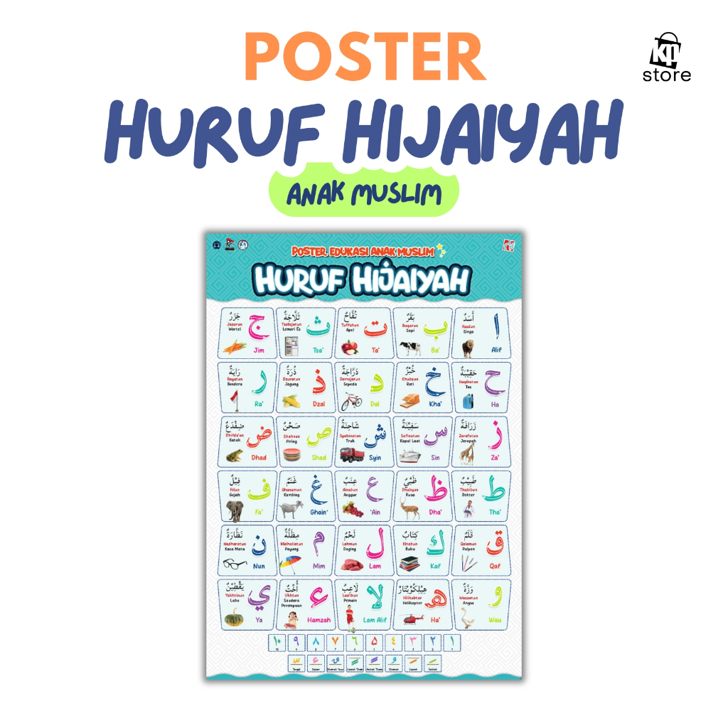 Jual Kawan Pustaka - Poster Edukasi Anak Muslim - Huruf Hijaiyah ...