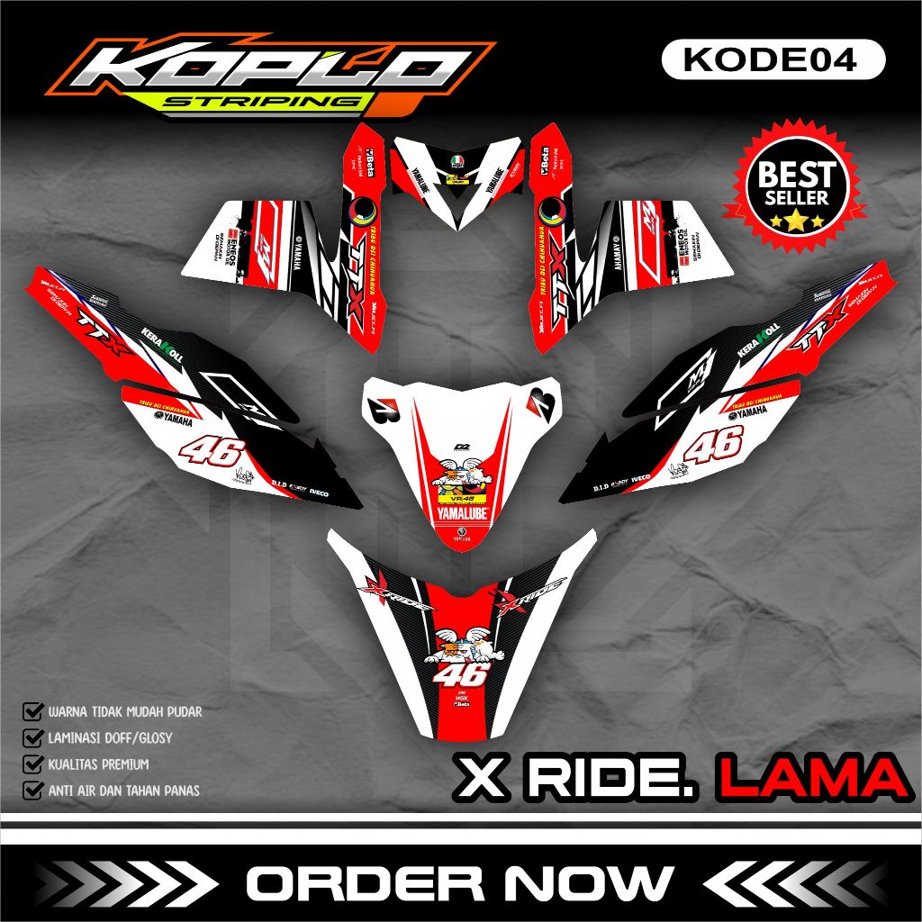 Jual Sticker Decal Full Body Motor X-RIDE LAMA - Stiker Striping Full ...