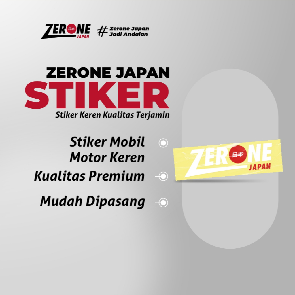 Jual Zerone Japan Stiker Logo Glossy Anti Air Kualitas Premium | Shopee ...