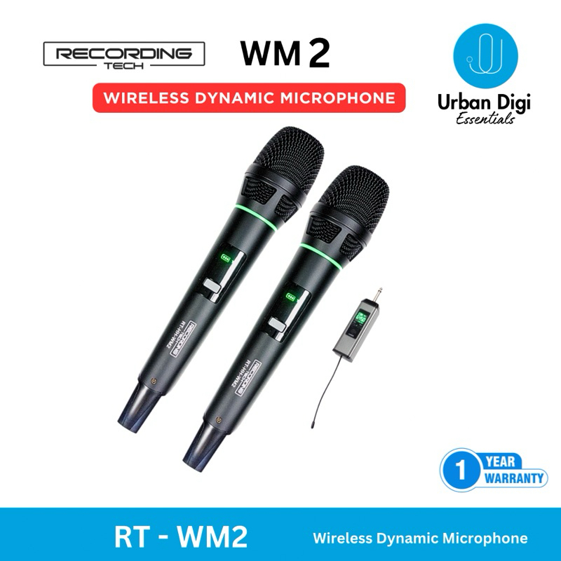 Jual Recording Tech WM2 - Wireless Handheld Dynamic Microphone 2 Mic 1 ...