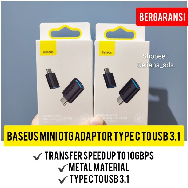 Jual Baseus Mini OTG Adaptor Type C To USB 3.1 Garansi Resmi 1 Tahun ...