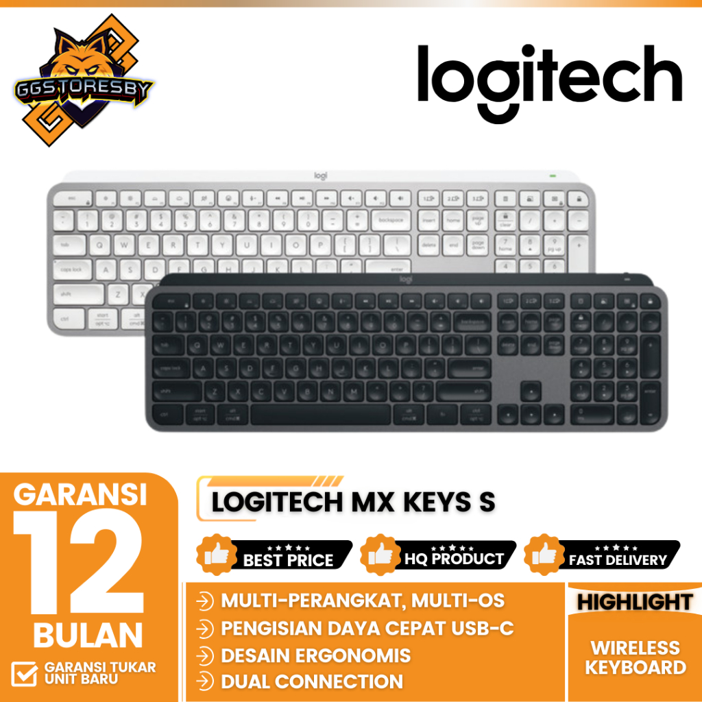 Jual Logitech Mx Keys S Keyboard Wireless Bluetooth Smart Backlight ...