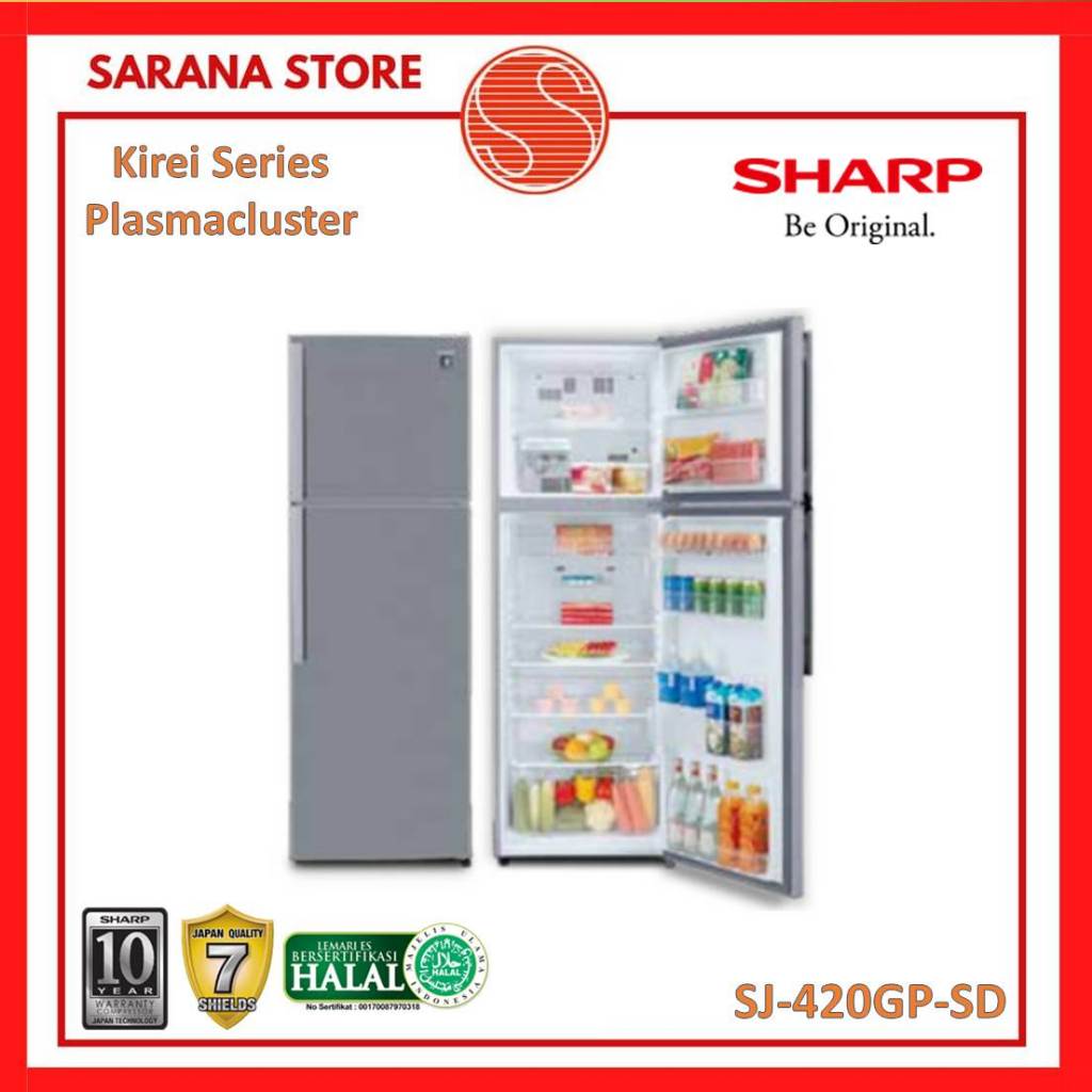 Jual SHARP KULKAS 2 Pintu SJ-420GP-SD Plasmacluster SJ420 420GPSD ...