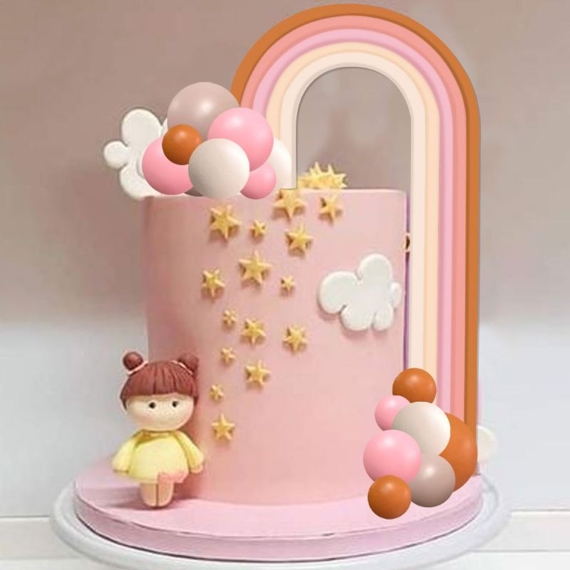 Jual Cake Topper Clay Pelangi Jumbo / Hiasan Cake Mewah Rainbow Jumbo ...
