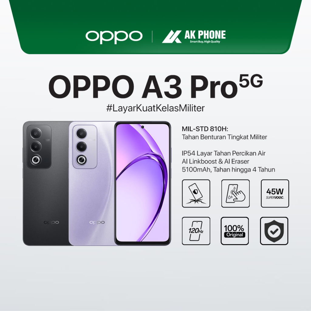 Jual OPPO A3 Pro 5G 8/256GB Garansi Resmi (AK PHONE JAMBI) | Shopee ...