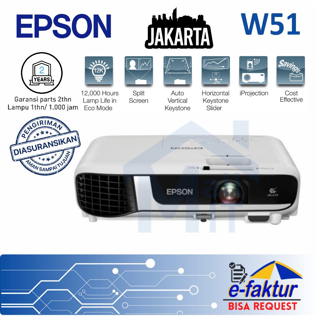Jual MALLIT EPSON Proyektor EPSON EB-W53 EB-W55 EB-W51 EBW53 EBW55 EBW51 W53 W55 W51 WXGA 4000 ...
