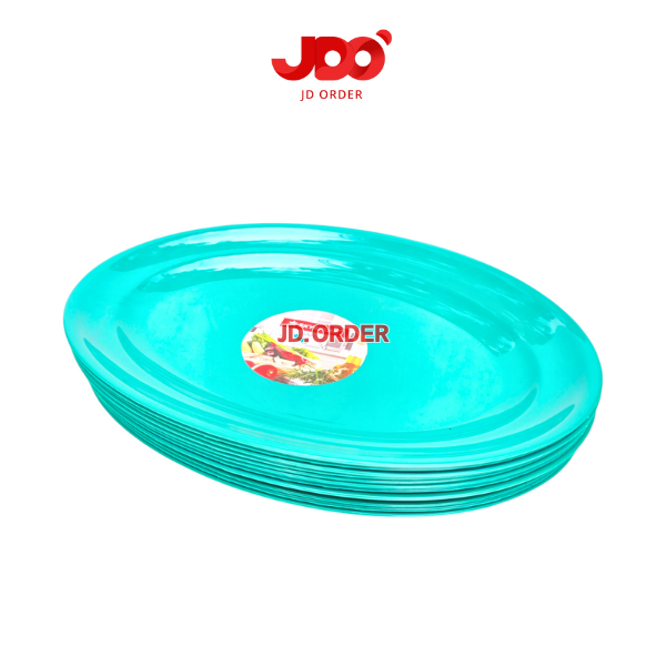 Jual 1 Lusin (12 Pcs) Piring Makan Oval Besar 12" Semi Melamin Premium ...