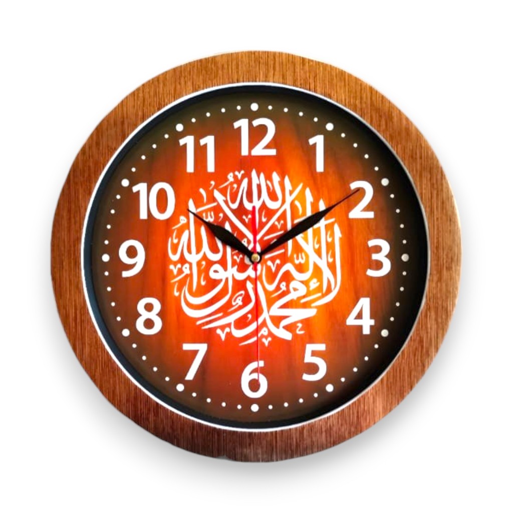 Jual ESA Jam Dinding Kaligrafi Islami Motif Kayu Ukuran 30cm 584NI ...