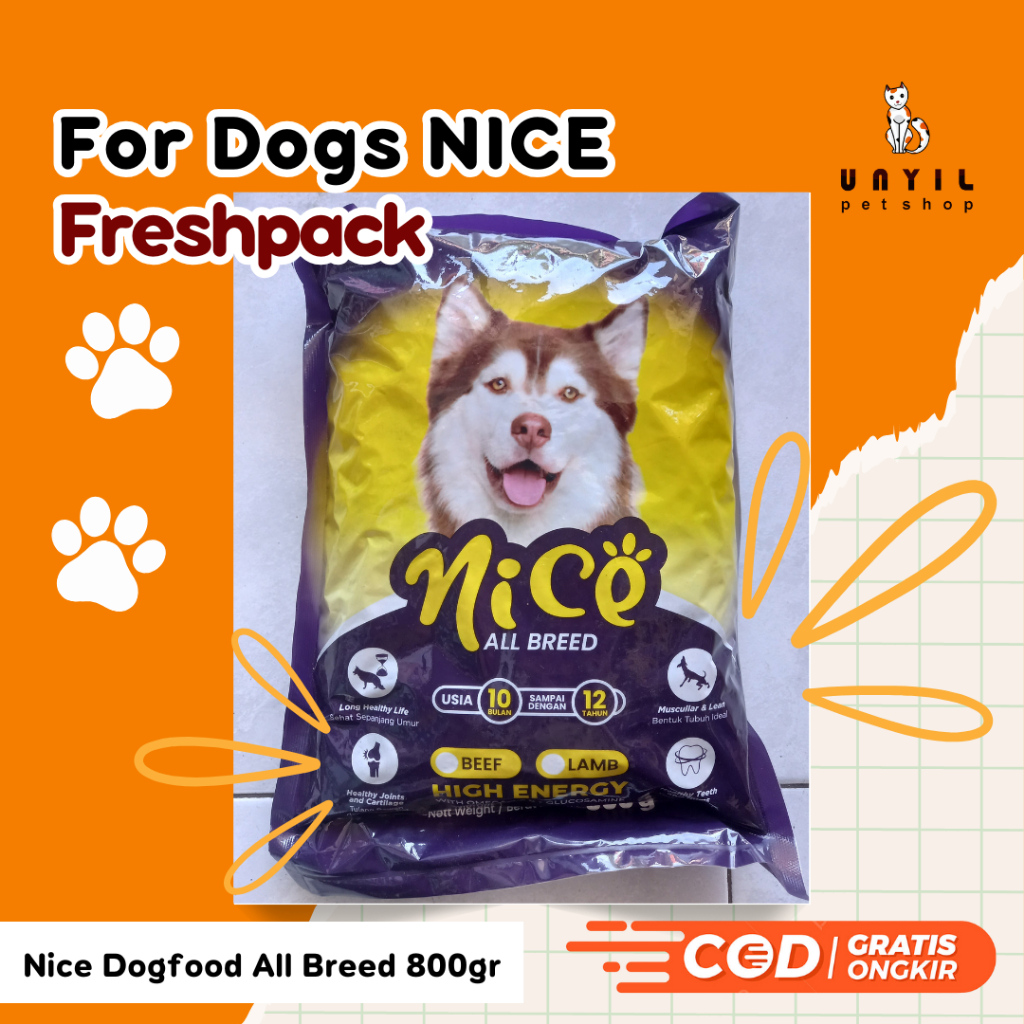Jual Pakan Anjing NICE DOG Kemasan 800gr | Shopee Indonesia