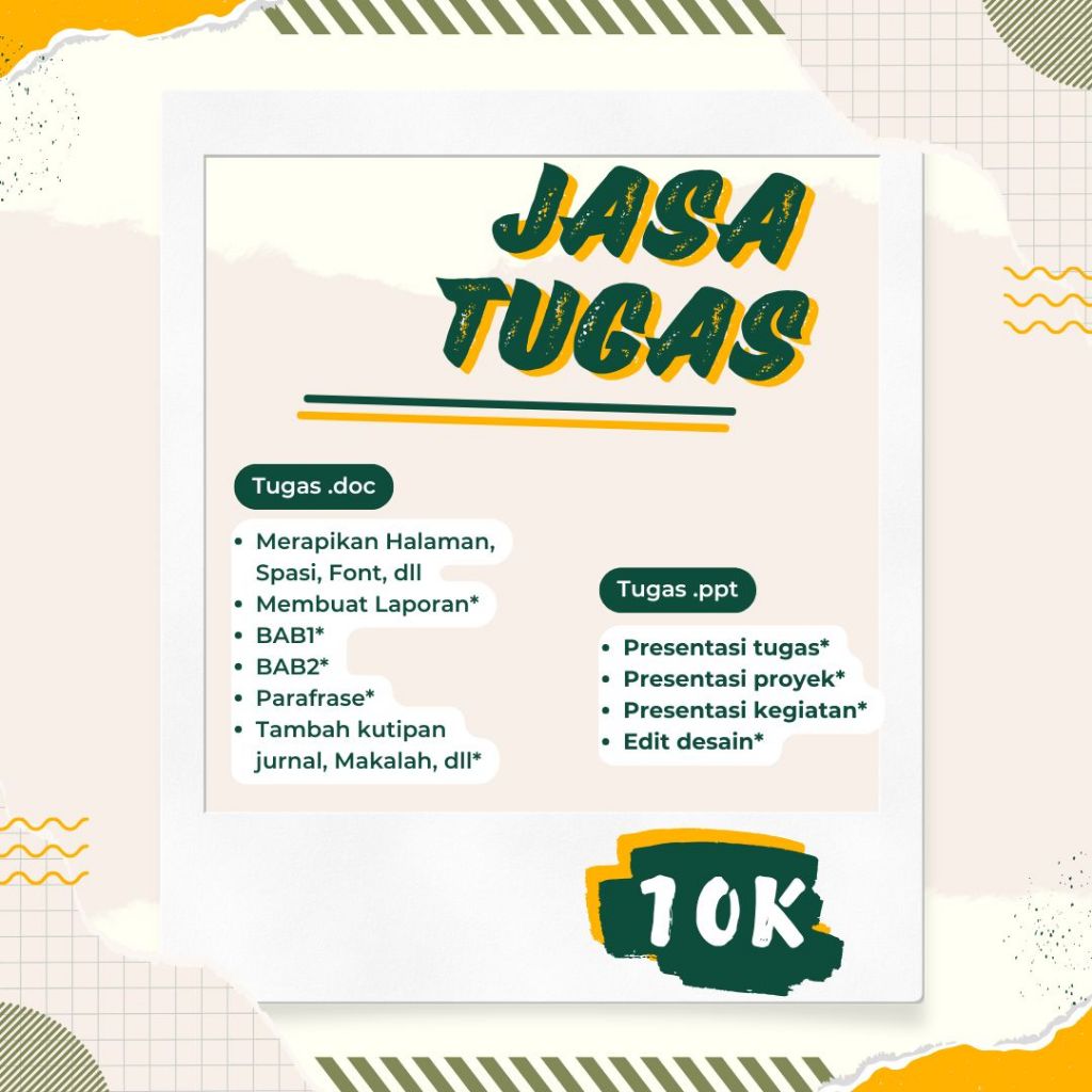Jual Jasa Bantu Tugas Mahasiswa & Kerja – Cepat, Rapi, Murah doc ppt ...