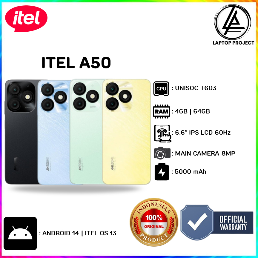 Jual itel A50 RAM 3+128GB Octa-Core Processor- 6'6" Big Screen with ...