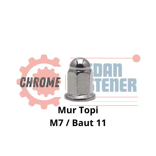 Jual Mur Topi M7 FCN Flange Chrome Baut 11 | Shopee Indonesia