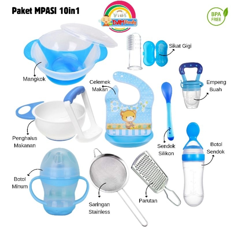 Jual DMP-all Paket Alat MPASI Set Alat Makan Mangkok Sendok Bayi Empeng ...