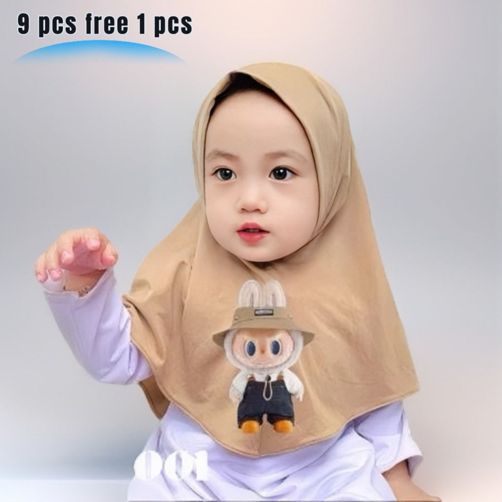 Jual Jilbab Anak Muslim hijab Anak Bayi Labubu // Hijab Labubu Anak ...