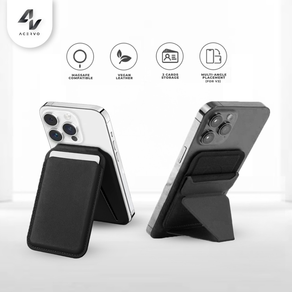 Jual Stand-on Leather Card Holder with MagSafe iPhone Stand Wallet ...
