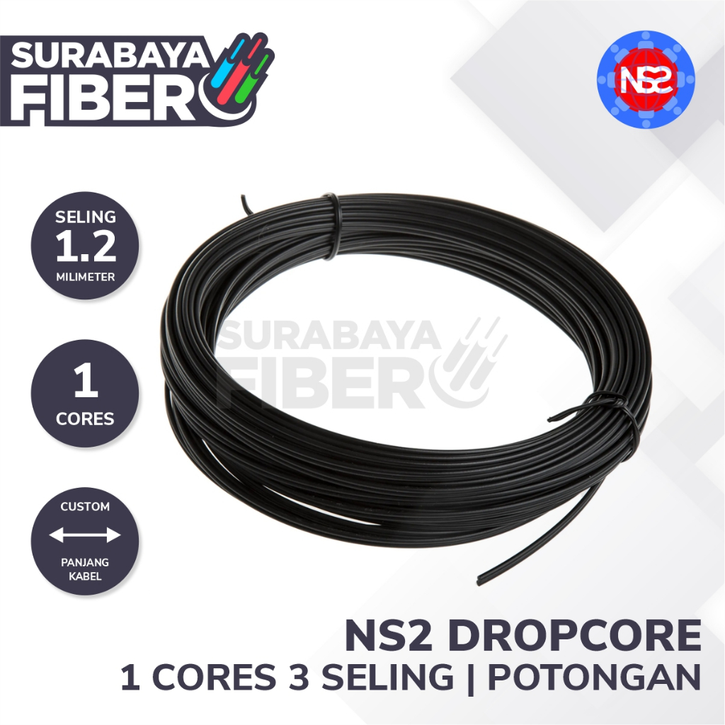 Jual Dropcore NS2 1.2mm G657A2 Anti-Bending Potongan / Ecer Per Meter - Kabel Fiber Optik 1 Core ...