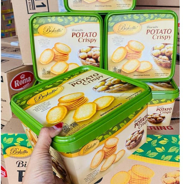 Jual Potato Crispy Biskotto exp 2026 by Biskitop kaleng 400 1 karton ...