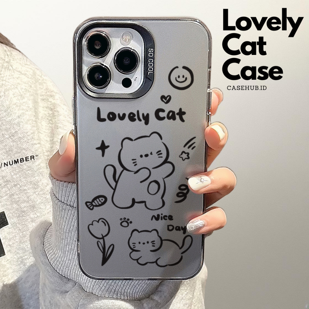 Jual case handphone casing hp iphone lovely cat 12 13 14 15 16 plus pro ...