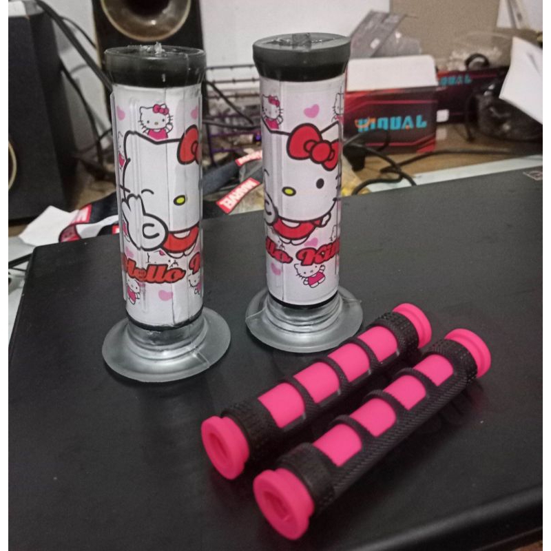 Jual Handgrip motor variasi hello Kitty plus karet handle pink ...
