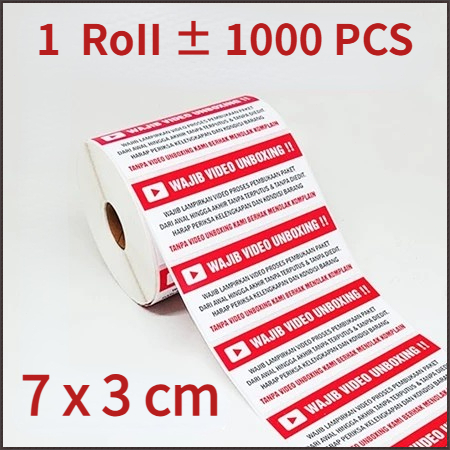 Jual Sticker Label Wajib Video Unboxing Pengiriman Paket 7x3cm | Shopee ...