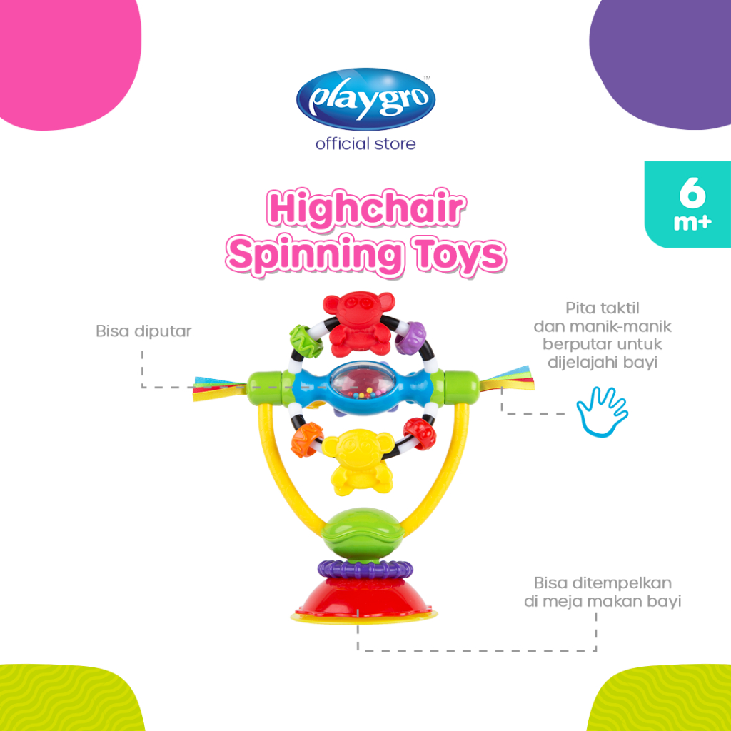 Jual Playgro Baby Highchair Spinning Toy - Mainan teman makan anak ...
