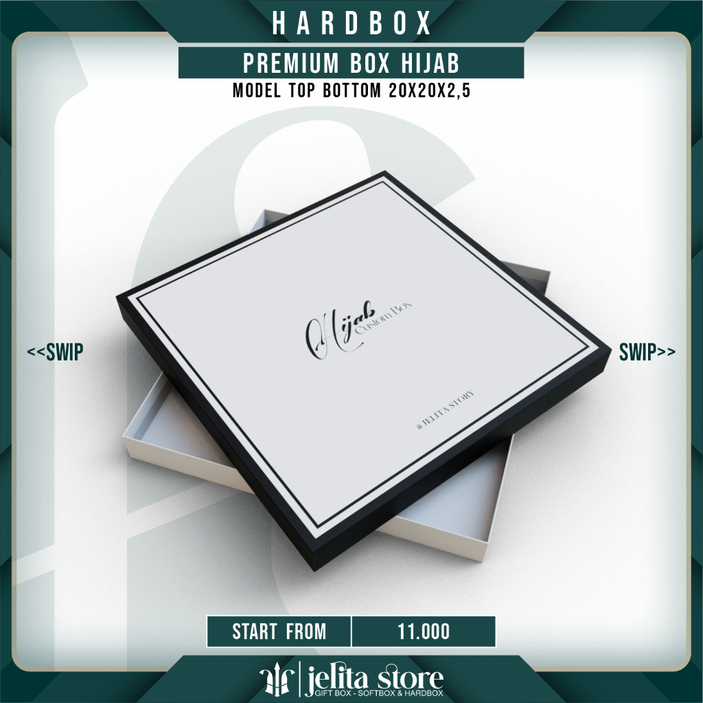 Jual Hardbox Premium Hijab - Box Hijab Model Top Bottom 20x20x2.5 ...