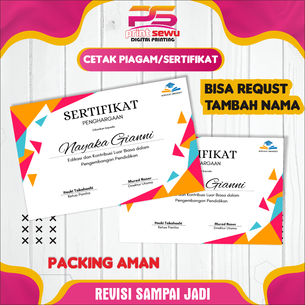 Jual CETAK PIAGAM PENGHARGAAN | GRATIS DESIGN | REVISI SAMPAI FIX ...