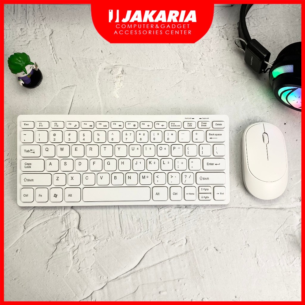 Jual Keyboard Mouse Wireless Mini Combo Lucu Pink Putih Biru Aesthetic ...