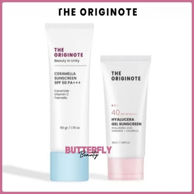 Jual THE ORIGINOTE Ceramella Sunscreen SPF 50 PA++++ // Hyalucera Gel ...