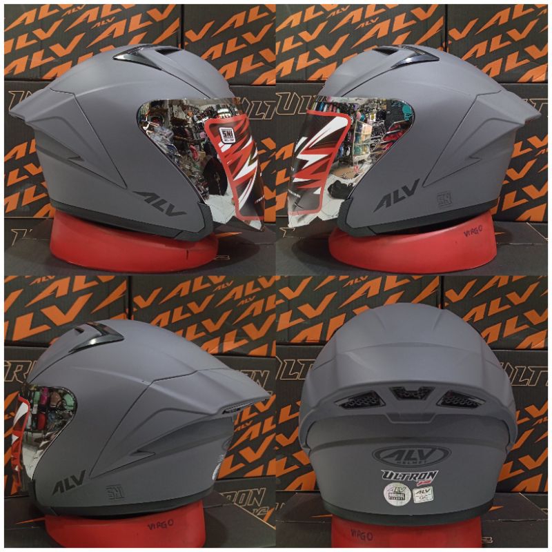 Jual HELM HALF FACE ALV ULTRON V2 SOLID STONE DOFF SINGLE VISOR ...