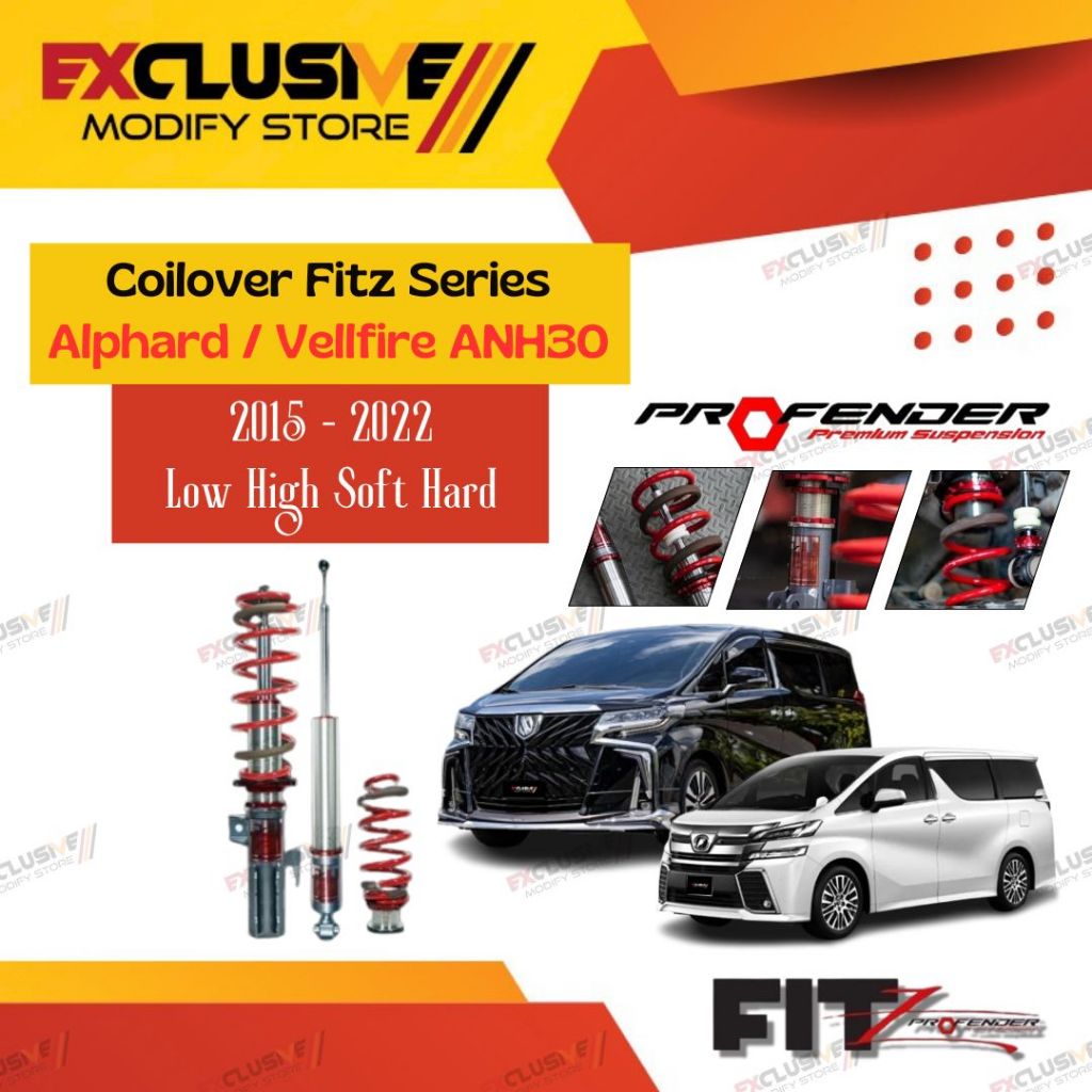 Jual COILOVER FITZ SERIES ALPHARD VELLFIRE ANH30 (2012 - 2022) PROFENDER ORIGINAL THAILAND LOW ...