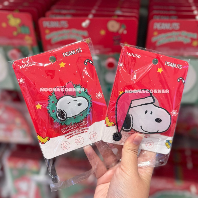 Jual Miniso x Peanuts ‼️ Phone Grip Snoopy Christmas Party Collections ...