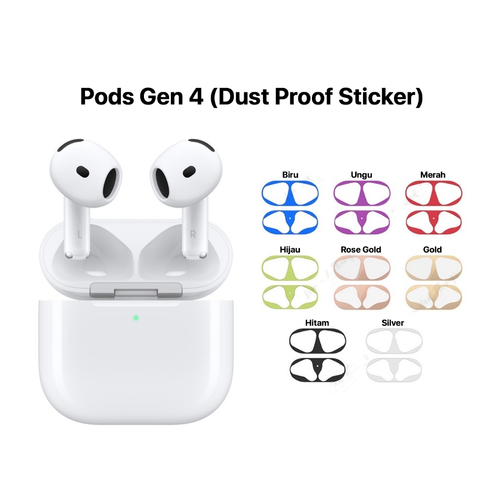 Jual Gen 4 Sticker Airpods Sticker Gen 4 Dust Guard Pelindung Metal ...