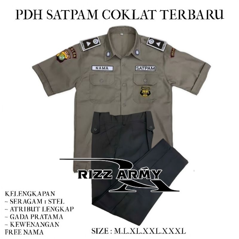 Jual COD SERAGAM PDH SATPAM Seragam Security Coklat / Seragam security 2024 PAKAIAN SECURITY ...