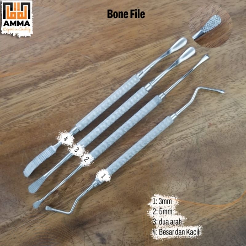 Jual Dental Instrumen Bone file no 1 (3mm)/ bone file 2 (5mm)/ bone ...