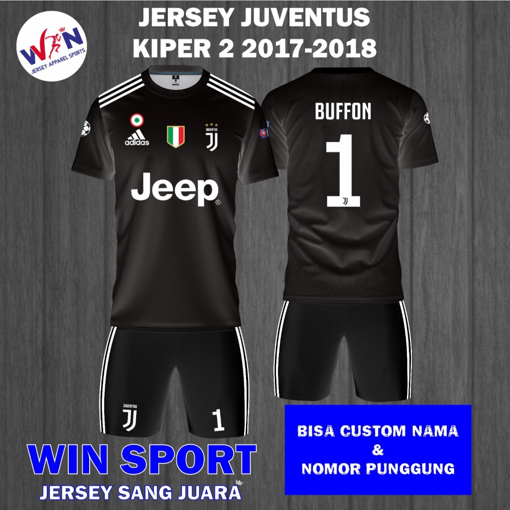 Jual Setelan Sepak Bola JUVENTUS GK 2 Kiper 2017 2018 Liga Champions ...