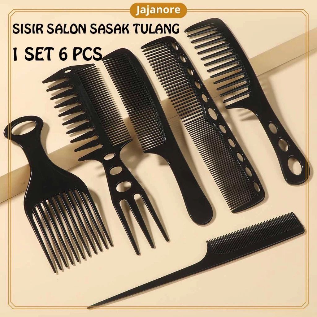 Jual sisir salon sasak tulang 1 set 6 pcs | Shopee Indonesia