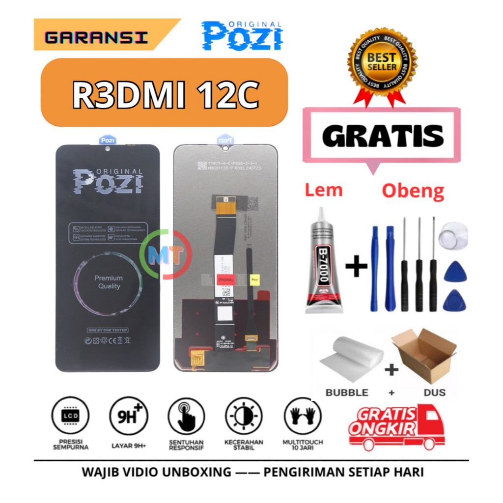Jual Lcd Touchscreen REDMI 12C Gratis Lem + Obeng Fullset OriginaL POZI ...