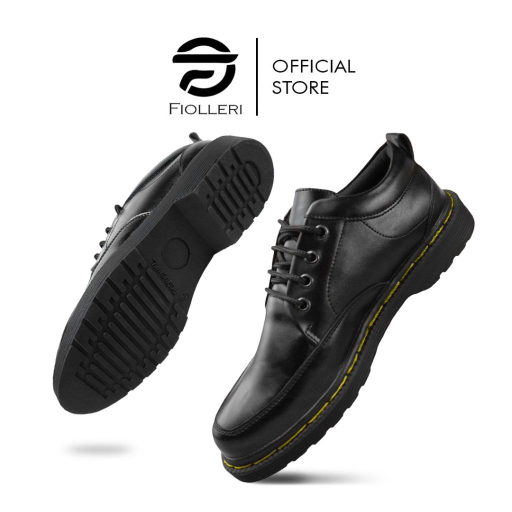 Jual FIOLLERI Sepatu Boots Tali 4 Hole CGNG 414 Black | Shopee Indonesia