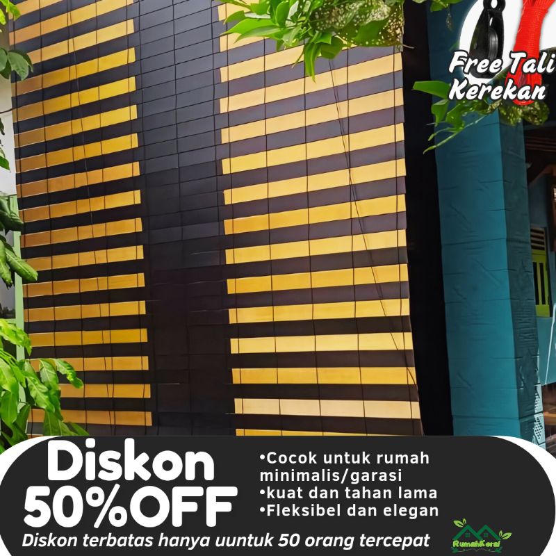 Jual Kerey Tirai Outdoor Tahan Air Bahan Kayu PVC Ukuran 3mx3m | Shopee ...