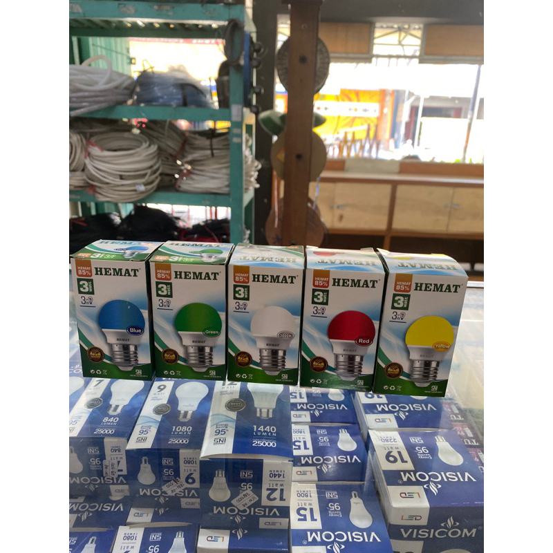 Jual Lampu LED Warna Warni 3w biru kuning putih hijau merah | Shopee ...