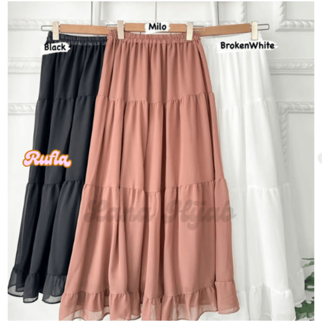 Jual ( 100 Dapat 3 ) Serena Rok Ruffle Midi Ceruty Babydoll Premium ...