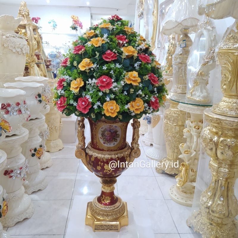 Jual Bunga Rangkai Keramik Vas Keramik Klasik Tinggi 104 cm (Free ...