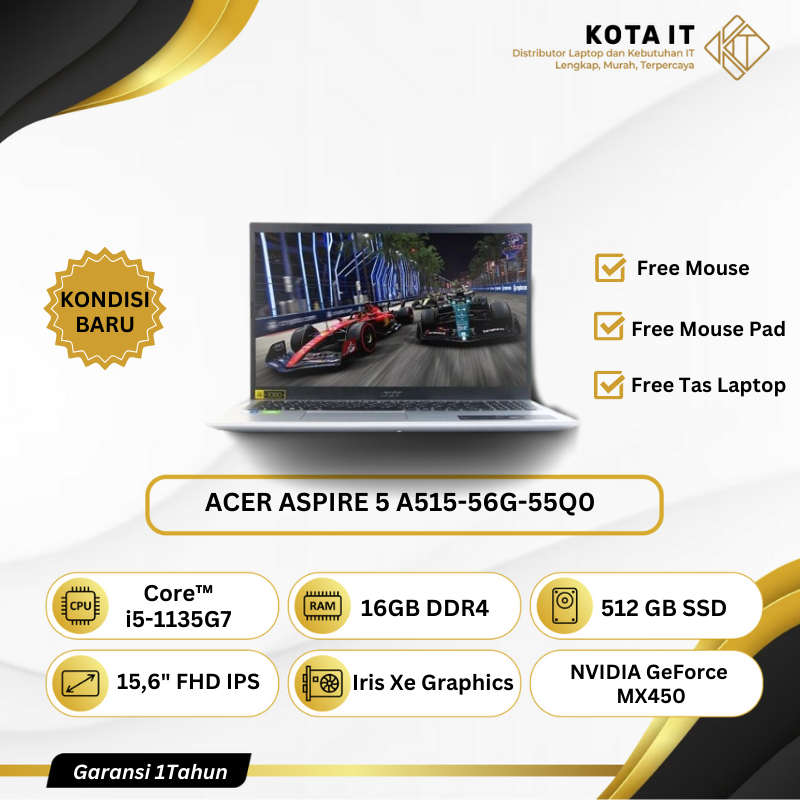Jual LAPTOP ACER Aspire 5 A515 / i5 / RAM 8GB upgradeable / DUAL VGA | Shopee Indonesia