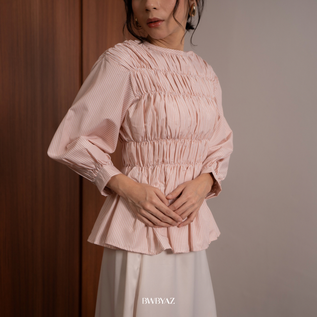 Jual BWBYAZ - PAMELA SHIRED BLOUSE | READY STOCK | Shopee Indonesia