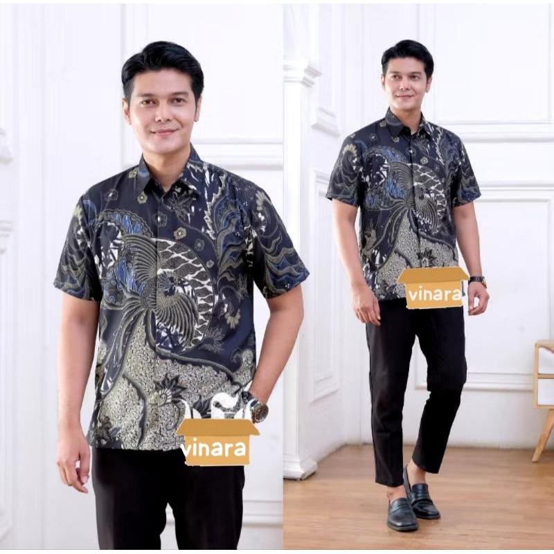 Jual Batik Pria Lengan Pendek Cowok Premium Murah Ukuran L XL | Shopee ...